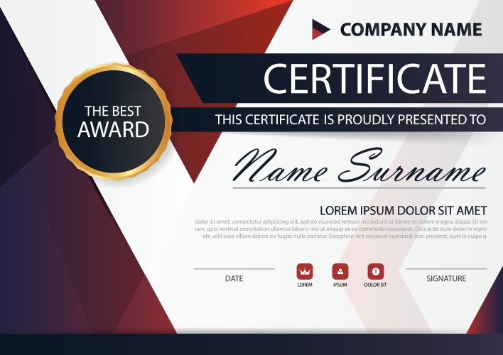 Certificate pc1vs Royalty Free Vector Image - VectorStock