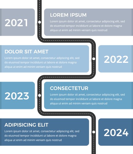Road map and journey route timeline infographics Vector Image
