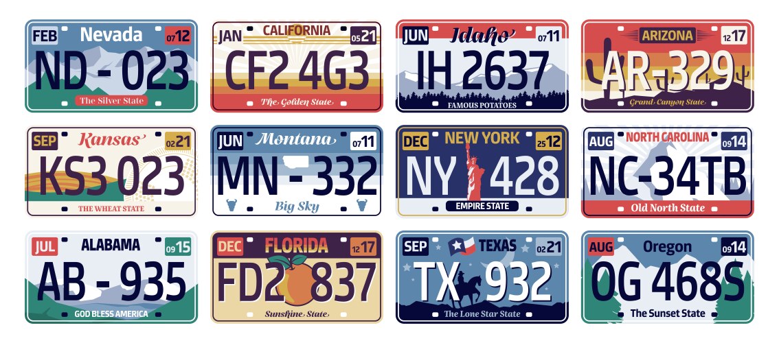 License Plate Vector Images (over 1,800)