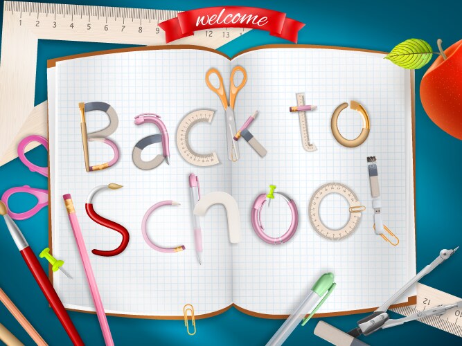 Welcome back to school background Royalty Free Vector Image