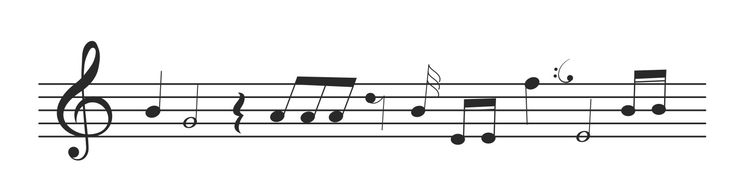 Cute music note sheet icon staff Royalty Free Vector Image