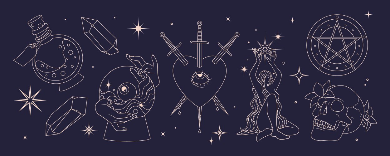 Beautiful symbolic blue magical tarot card Vector Image