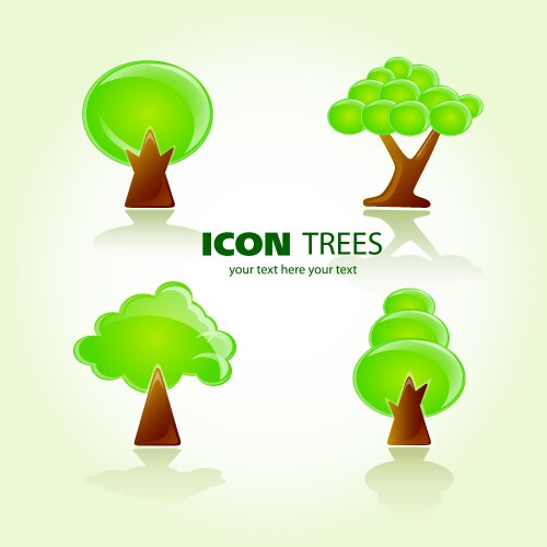 Set of cartoon trees Royalty Free Vector Image