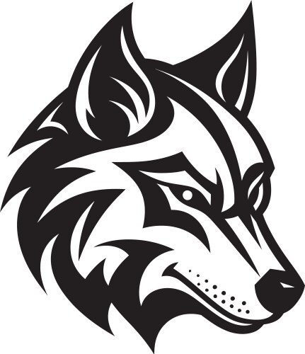 Inky pack artistic black wolf depictionsobsidian Vector Image