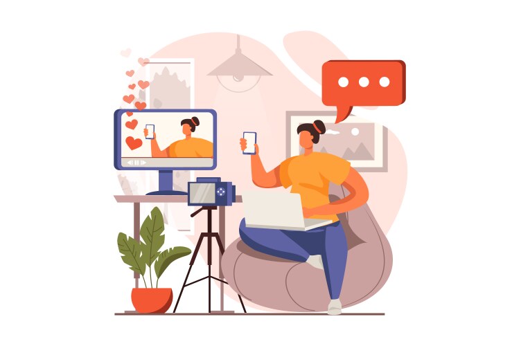 Video streaming service media production Vector Image