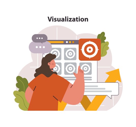 Goal setting visualization flat Royalty Free Vector Image