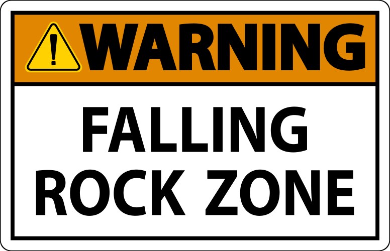 Caution sign falling rock zone Royalty Free Vector Image