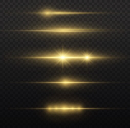 Gold sun rays light star flare glare sparkles Vector Image