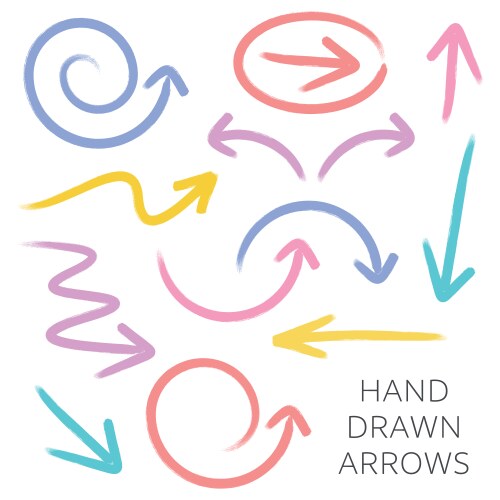 Handwritten arrows Royalty Free Vector Image - VectorStock
