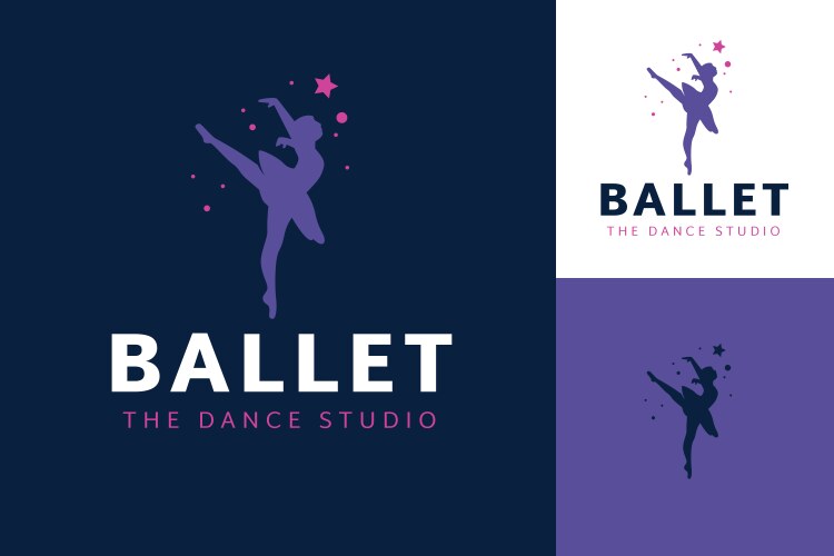 Hand drawn dance school logo Royalty Free Vector Image
