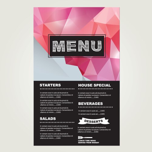 Cafe menu template design Royalty Free Vector Image
