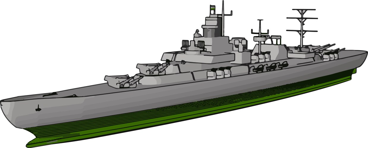 3d realistic military ship model warship side Vector Image