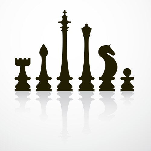 Colorful transparent chess pieces on white Vector Image