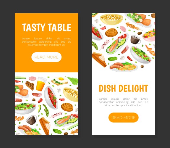 Egg food dish banner design with omelette Vector Image