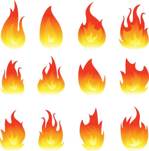 Fire flames symbol Royalty Free Vector Image - VectorStock