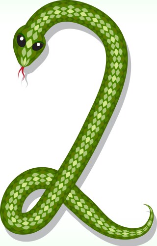 Snake font digit 6 Royalty Free Vector Image - VectorStock