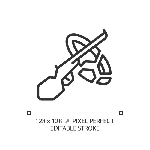 2d thin line pixel perfect simple black missile Vector Image 2d thin line pixel perfect simple black missile Vector Image