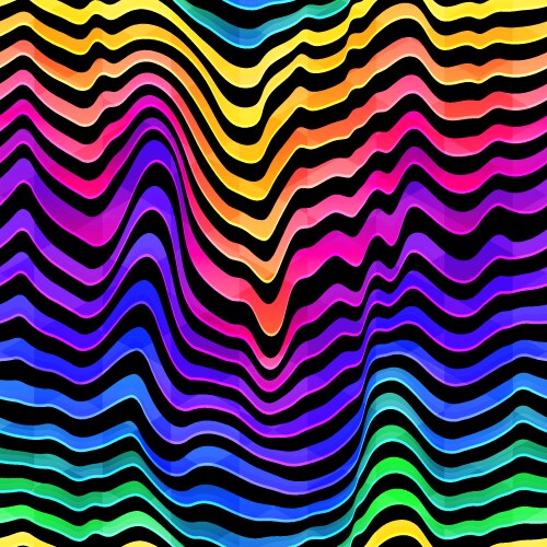 Groovy rainbow fluid waves background psychedelic Vector Image