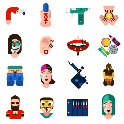 Tattoo set Royalty Free Vector Image - VectorStock