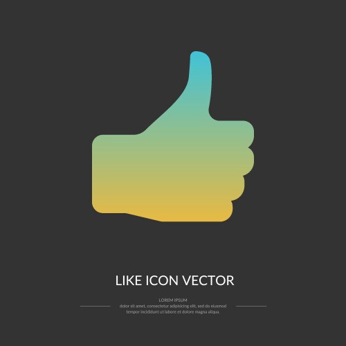 Bright gradient hand like sign logo Royalty Free Vector