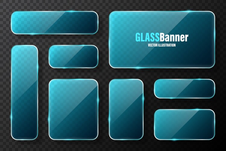 Glass plates set on transparent background Vector Image