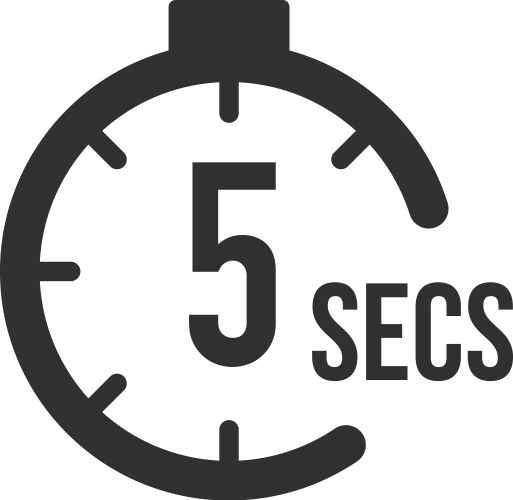 5 seconds countdown timer icon time measure sign Vector Image
