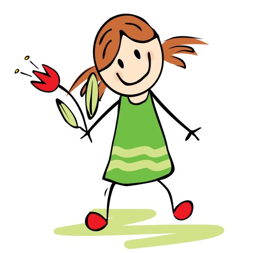 Simple girl Royalty Free Vector Image - VectorStock