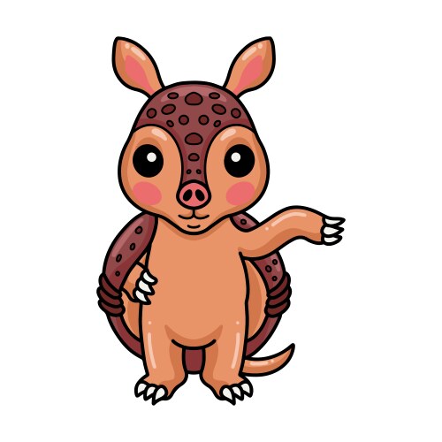 Cute little armadillo cartoon character Royalty Free Vector