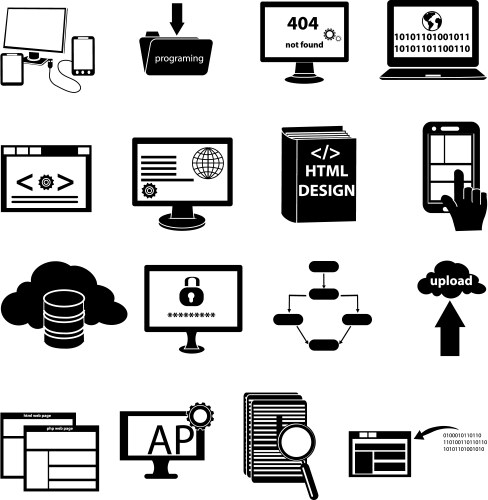 Programming & Coding Icon Set – Royalty-Free Vector | VectorStock