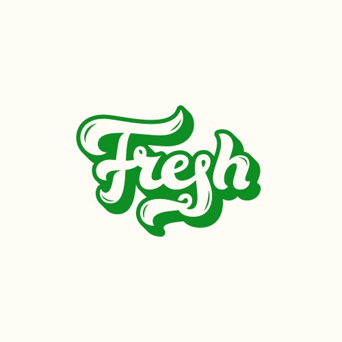 Fresh produce word font text typographic logo Vector Image