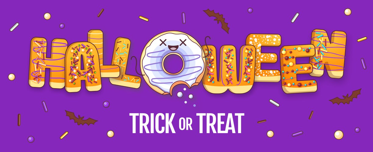 Happy halloween card typography letters font type Vector Image