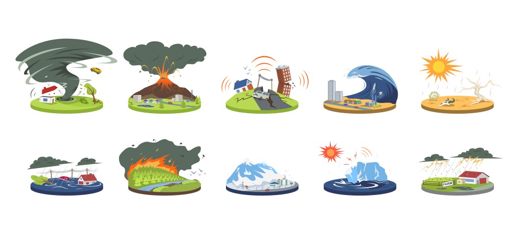 Natural disasters infographics Royalty Free Vector Image