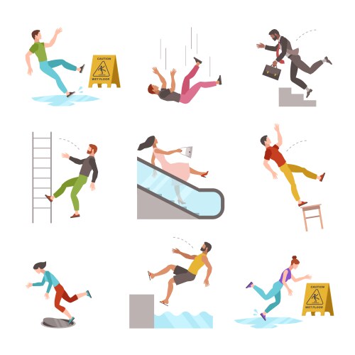 Man falling off chair Royalty Free Vector Image