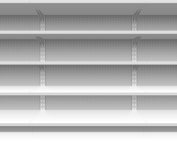 Shop interior with shelves grocery and vegetables Vector Image