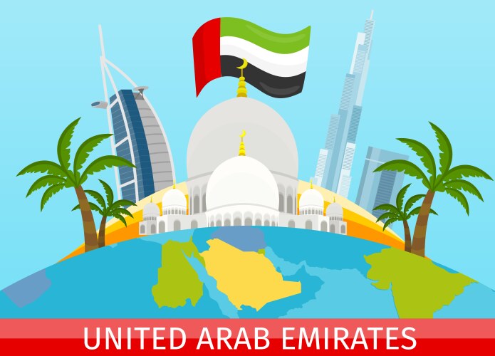 Set of united arab emirates travel posters Vector Image