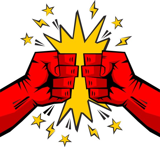 Hit fist in comic style Royalty Free Vector Image