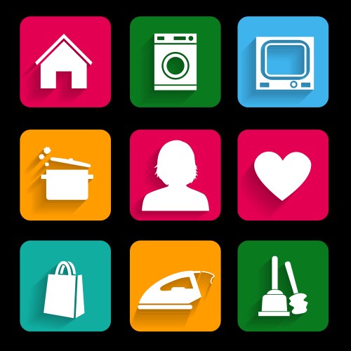 Daily routine icons over white background Vector Image