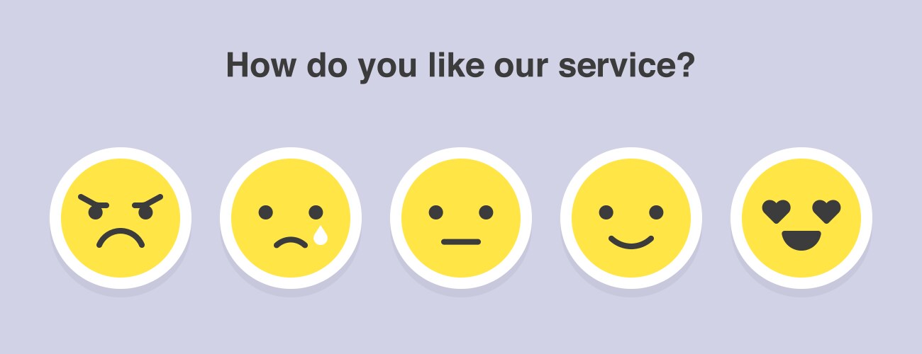 Feedback scale emoji face or rating Royalty Free Vector