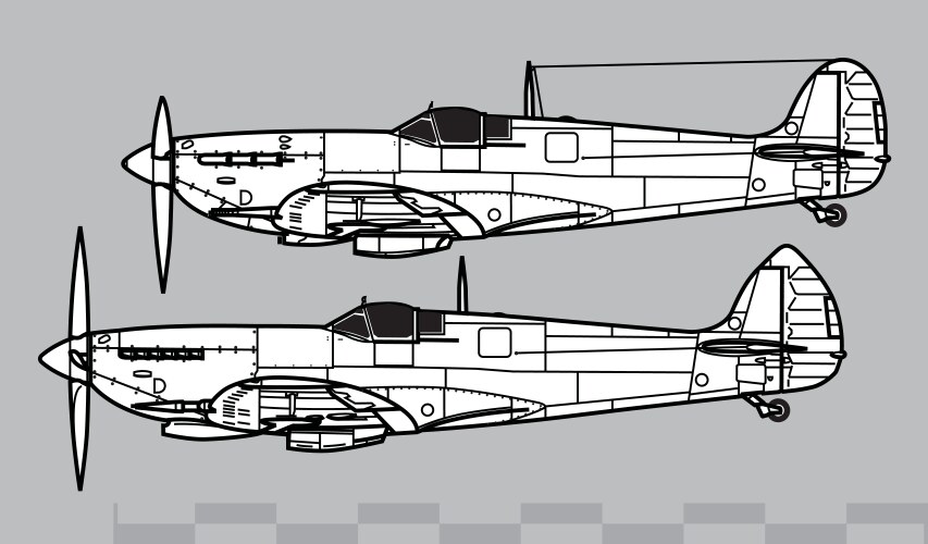 Supermarine Spitfire Mk IX - RAF Fighter Vector Image
