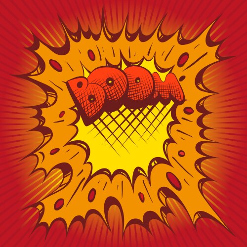 Boom comic book explosion Royalty Free Vector Image