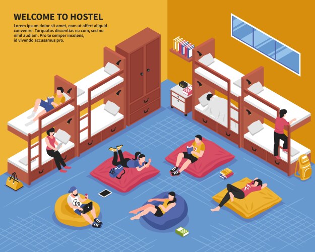 Hotel service isometric flowchart Royalty Free Vector Image