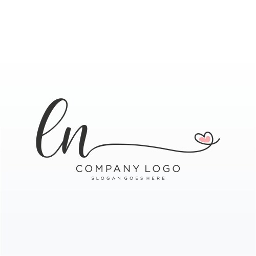 L e le initial letter handwriting and signature Vector Image