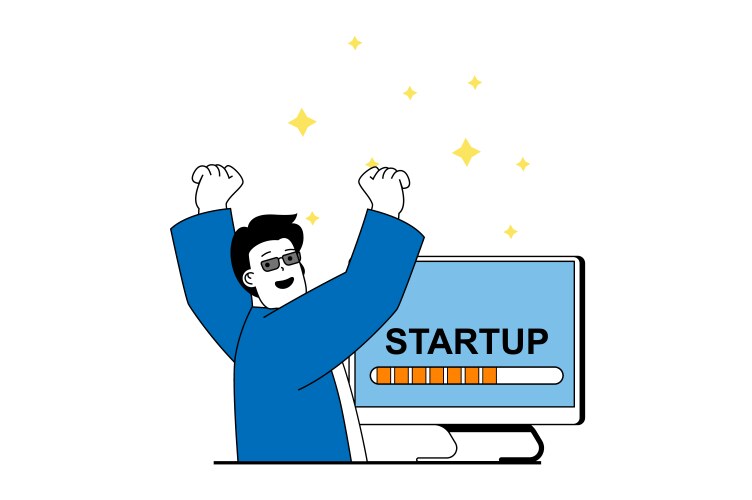 Business startup modern flat concept for web Vector Image