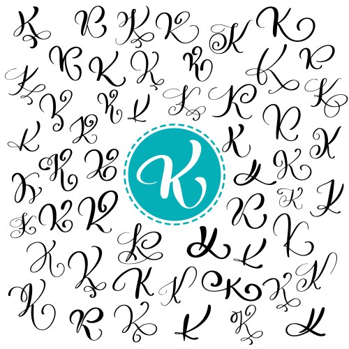 Calligraphy lettering script font s set hand Vector Image