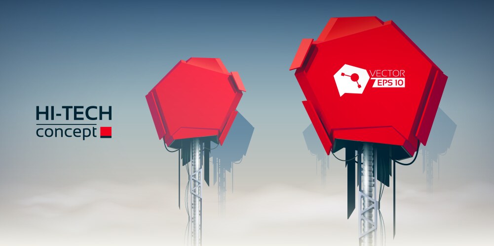 Hi-tech concept typography poster Royalty Free Vector Image