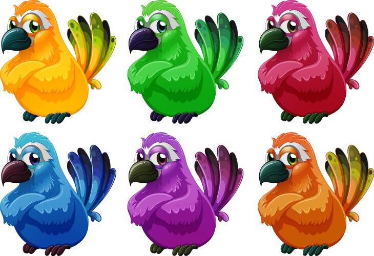 Birds group cartoon Royalty Free Vector Image - VectorStock