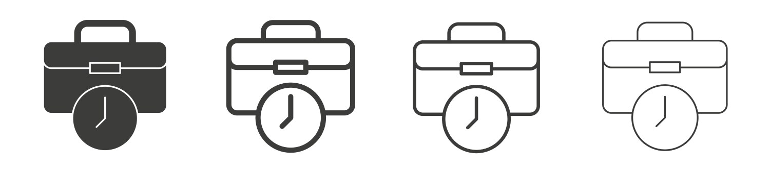 Time management icon set clock work project Vector Image