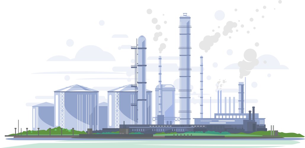 Oil and gas refinery Royalty Free Vector Image