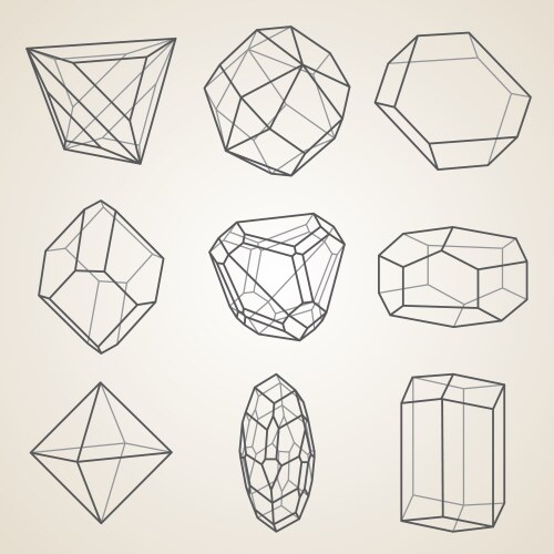 Crystals draing Royalty Free Vector Image - VectorStock Crystals draing Royalty Free Vector Image - VectorStock