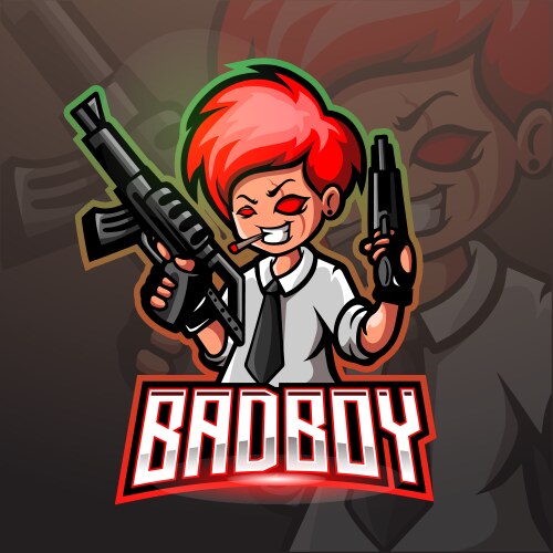 Woman shooter esport logo mascot design Royalty Free Vector